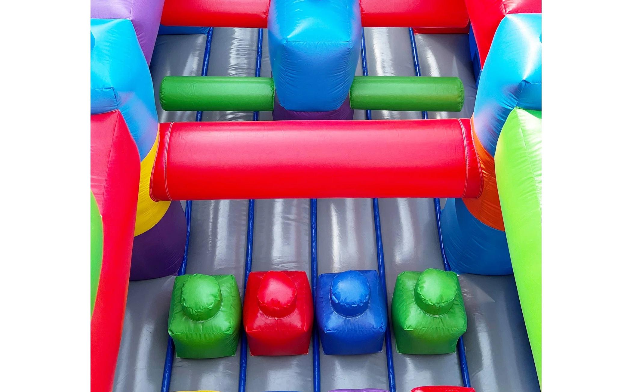 42' Mega Blocks Obstacle Course Bouncer with Water Slide by Party Jump ...
